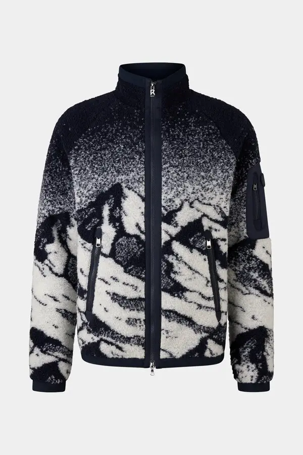 Bogner Gregor Fleece Jacket - Navy Blue/Off-White - 30% Off